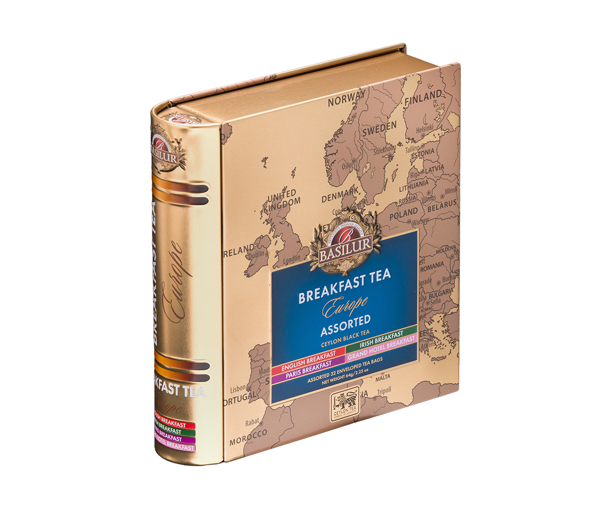 Breakfast in Europe Tea Book - 32 Enveloped Tea Bags - 4 Flavours ...