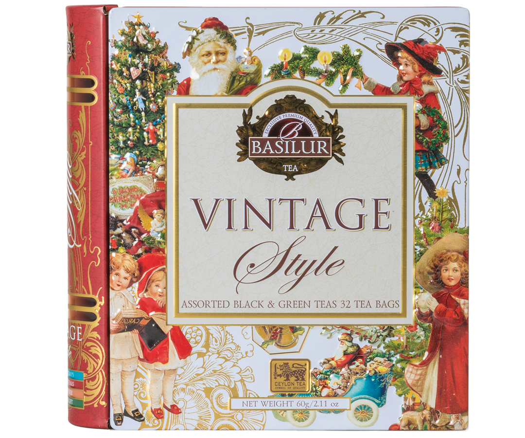 Vintage Style Tea Book - 32 Enveloped Tea Bags - 4 Flavours – Basilur Tea